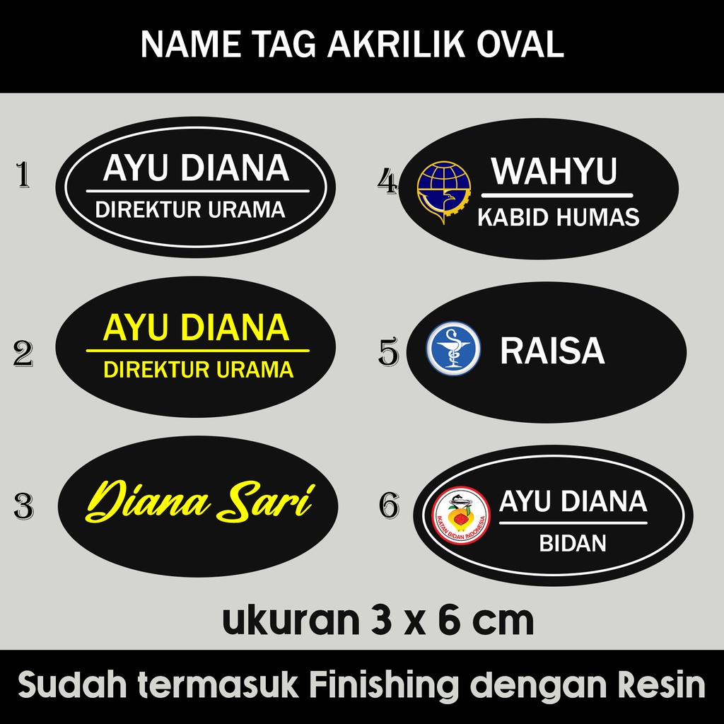 Jual Name Tag /Nama Dada/Papan Nama-Custom Satuan-Proses Cepat ...