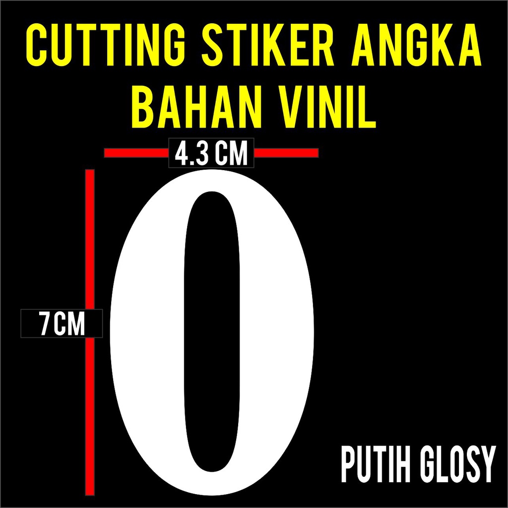 Jual sticker cutting angka warna putih glossy satuan - cutting stiker ...