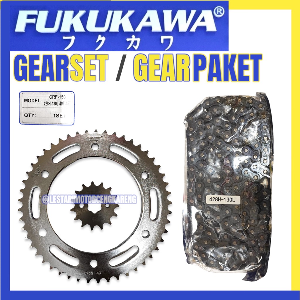 Jual GEAR SET HONDA CRF 150 GIR RANTE SET FUKUKAWA CRF 150L UKURAN 49T ...