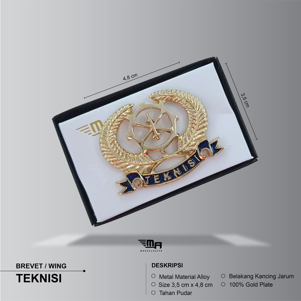 Jual WING TEKNISI PDH BRIVET BREVET PIN WING TEKNISI | Shopee Indonesia