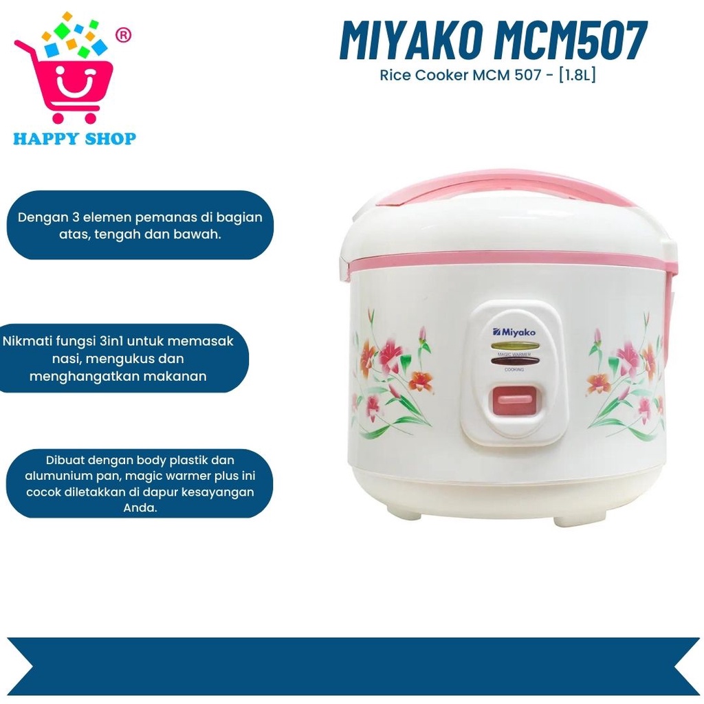 Jual Miyako Magic Com / Rice Cooker MCM 507 [1.8L] | Shopee Indonesia