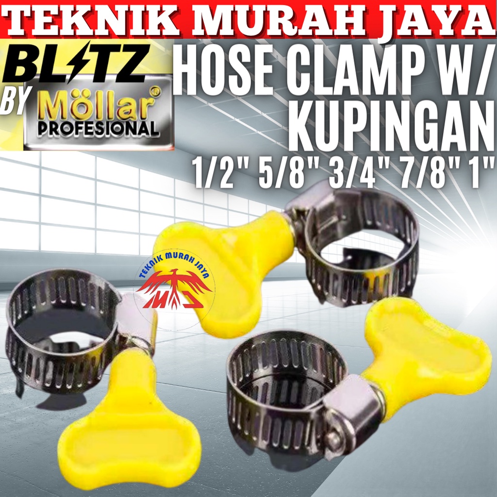 Jual BLITZ Klem Selang Stainless Kupingan Hose Clamp 1/2" 5/8" 3/4" 7/8 ...