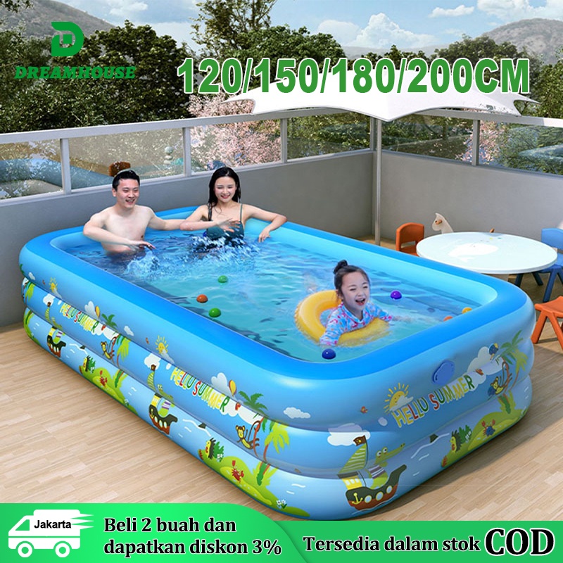 Jual kolam renang anak jumbo petak karet bahan tebal 1.2/1.5/1.8/2.0M ...