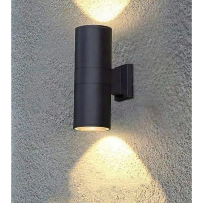 Jual Lampu Pilar Dinding Hitam Outdoor 2 Arah Bulat E27 (Belom Termasuk ...