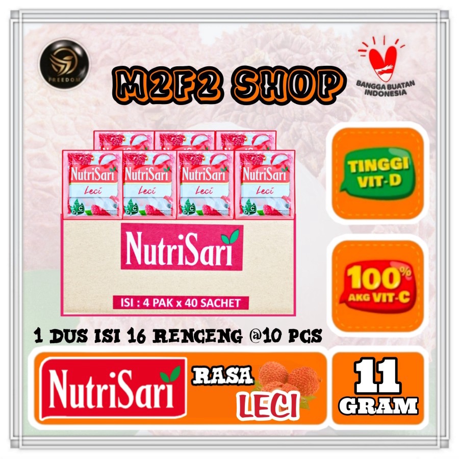 Jual NutriSari Minuman Serbuk Rasa Leci Sachet - 11 gr (Kemasan Karton ...