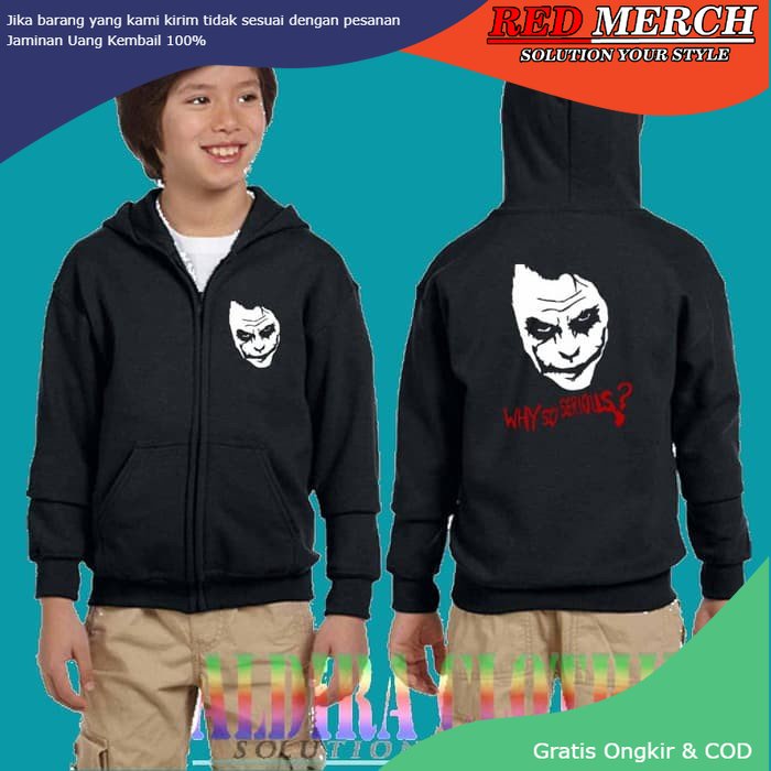 Jual Jaket anak sweater Hoodie Zipper Anak Joker Why So Serious ... Jual Jaket anak sweater Hoodie Zipper Anak Joker Why So Serious ...