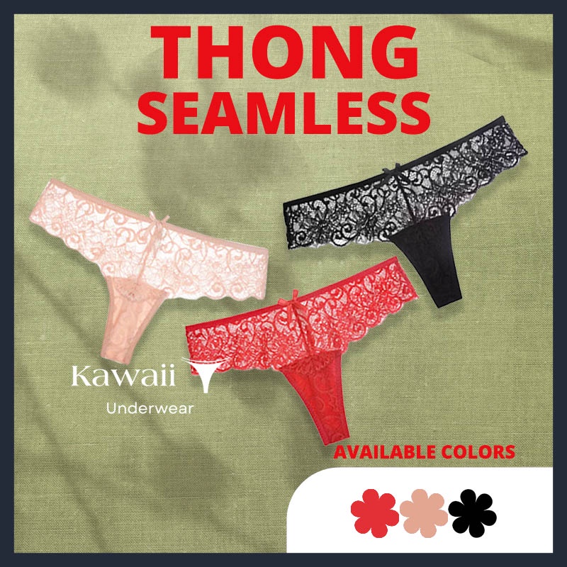 Jual Kawaii Seamless Lace Thong Sexy Embroidery Design Shopee Indonesia