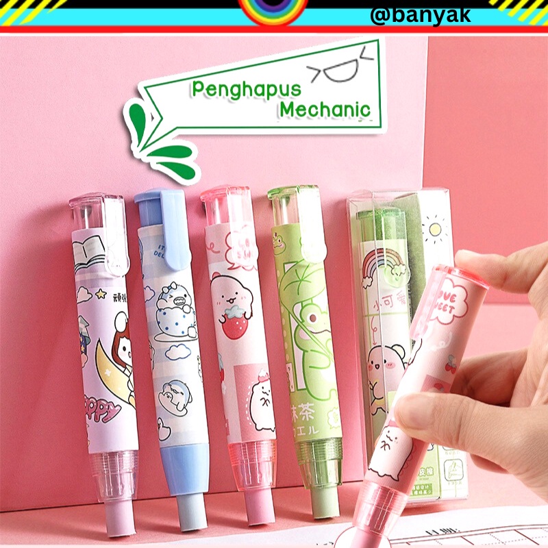 Jual BUY 1 GET 1 REFILL PENGHAPUS MEKANIK LUCU ERASER MECHANIC ALAT ...