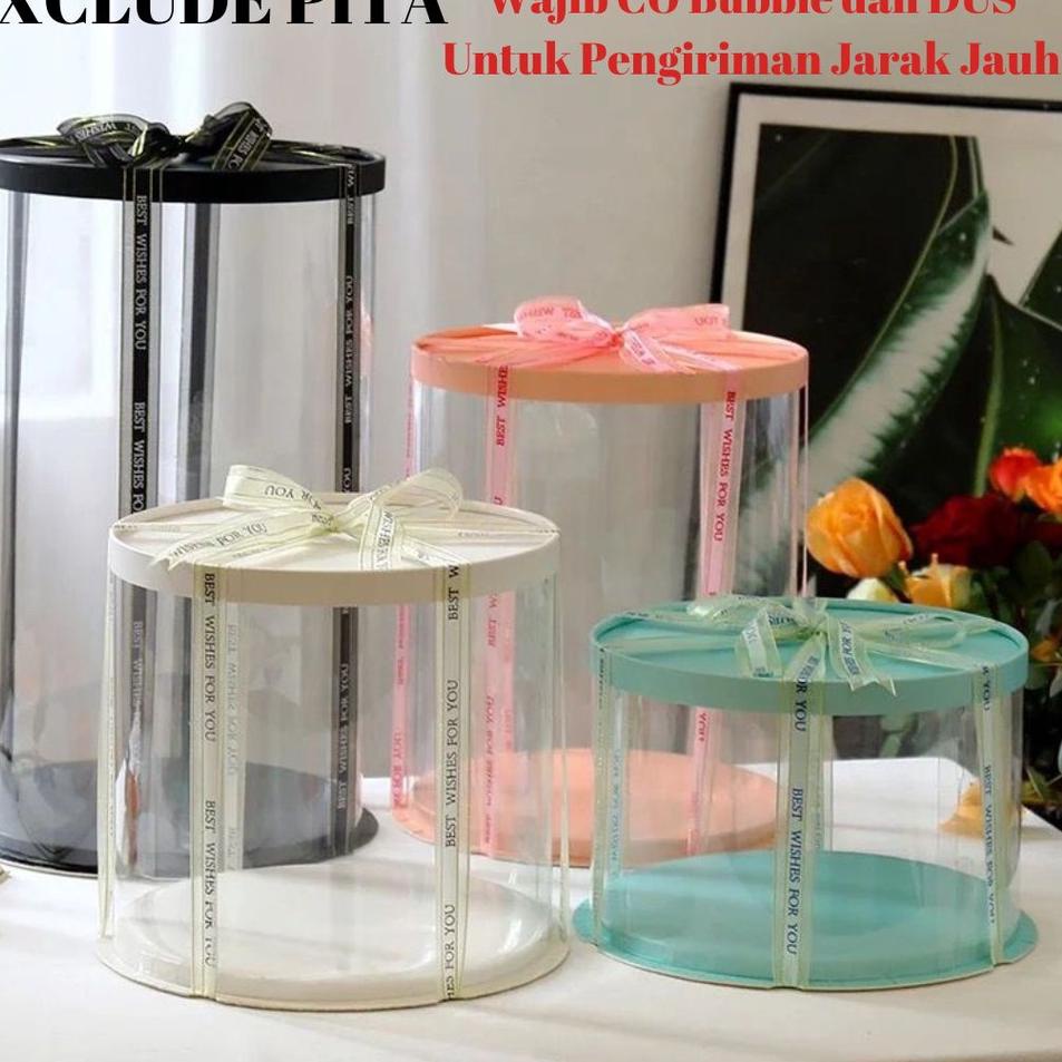 Jual Super Ekonomis KOTAK KUE MIKA TRANSPARAN BENTUK LINGKARAN CAKE BOX ...