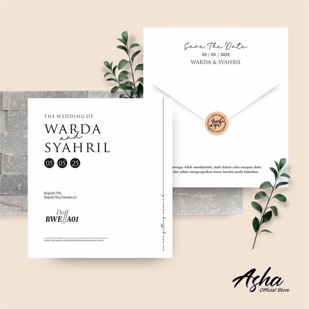Jual CETAK UNDANGAN PERNIKAHAN SEMI AMPLOP BW - KARTU UNDANGAN NIKAH ...