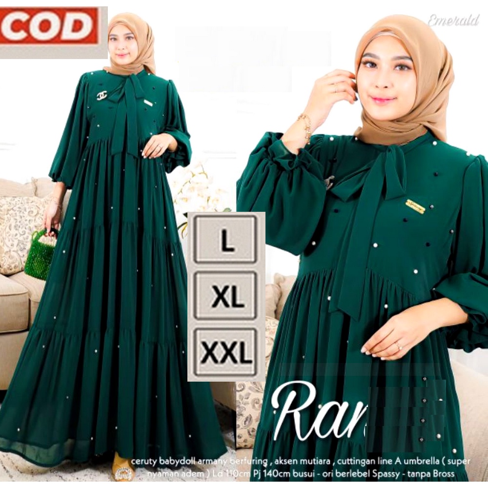 Jual Gamis Ibu Mutiara Hari Raya Lebaran Jumbo Hijau Botol Tosca Tua ...