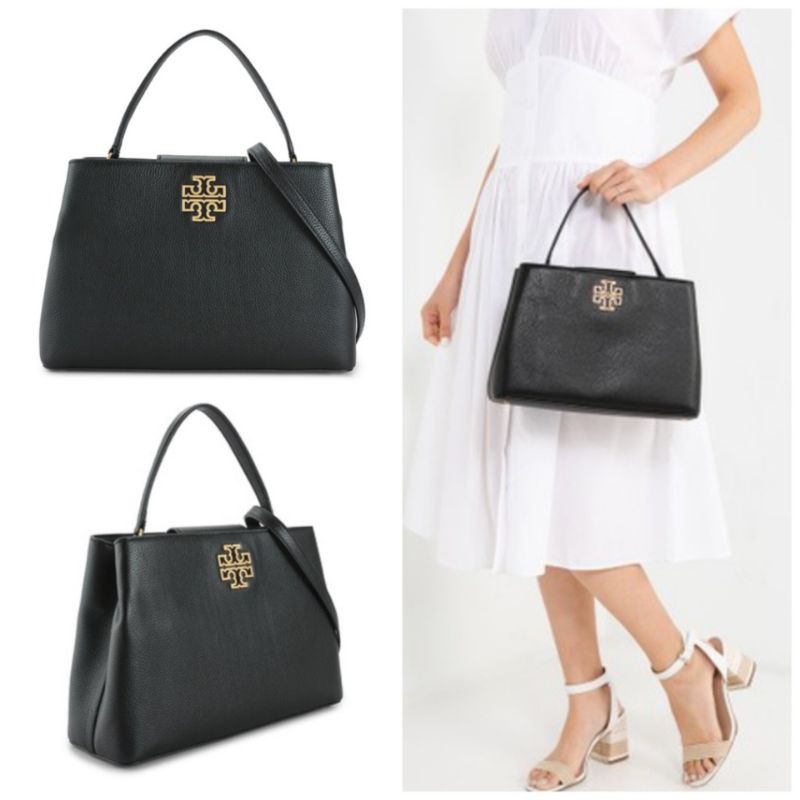 Jual Tory Burch britten small satchel black | Shopee Indonesia