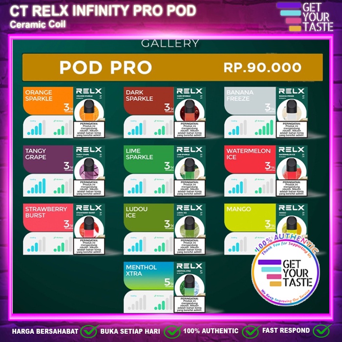 Jual RELX Infinity Pro Pod Ceramic Coil All Variants Cartridge ...