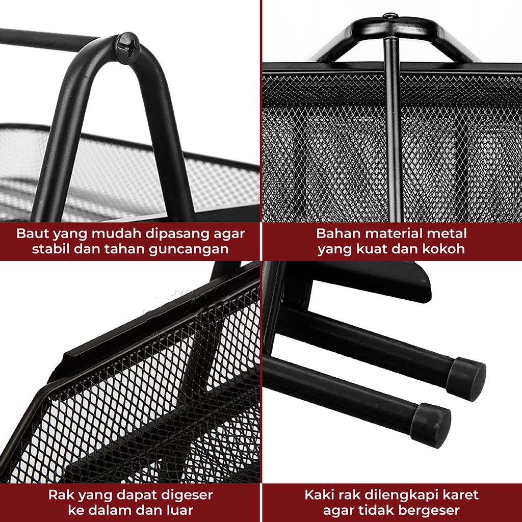 Jual Document Tray Desk Storage Foldable 4 Tiers Rak Kertas File ...