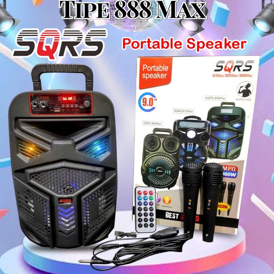Jual PROMO SPEAKER SQRS 815 & 885 & 888 9 inch SPEAKER SUPER BASS FREE 2 MICROPHONE BISA COD ...