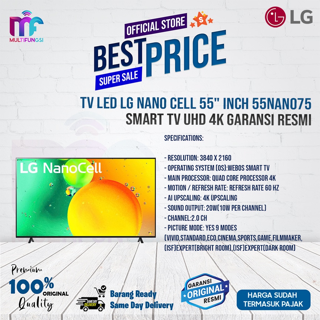 Jual TV LED LG Nano Cell 55" Inch 55NANO75 Smart TV UHD 4K Garansi ...