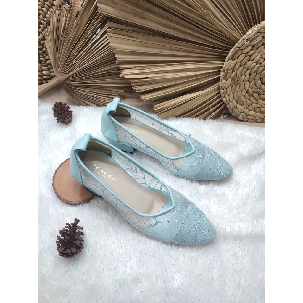 Jual sepatu wedding wanita baby blue merrisa 3cm hak tahu | Shopee ...