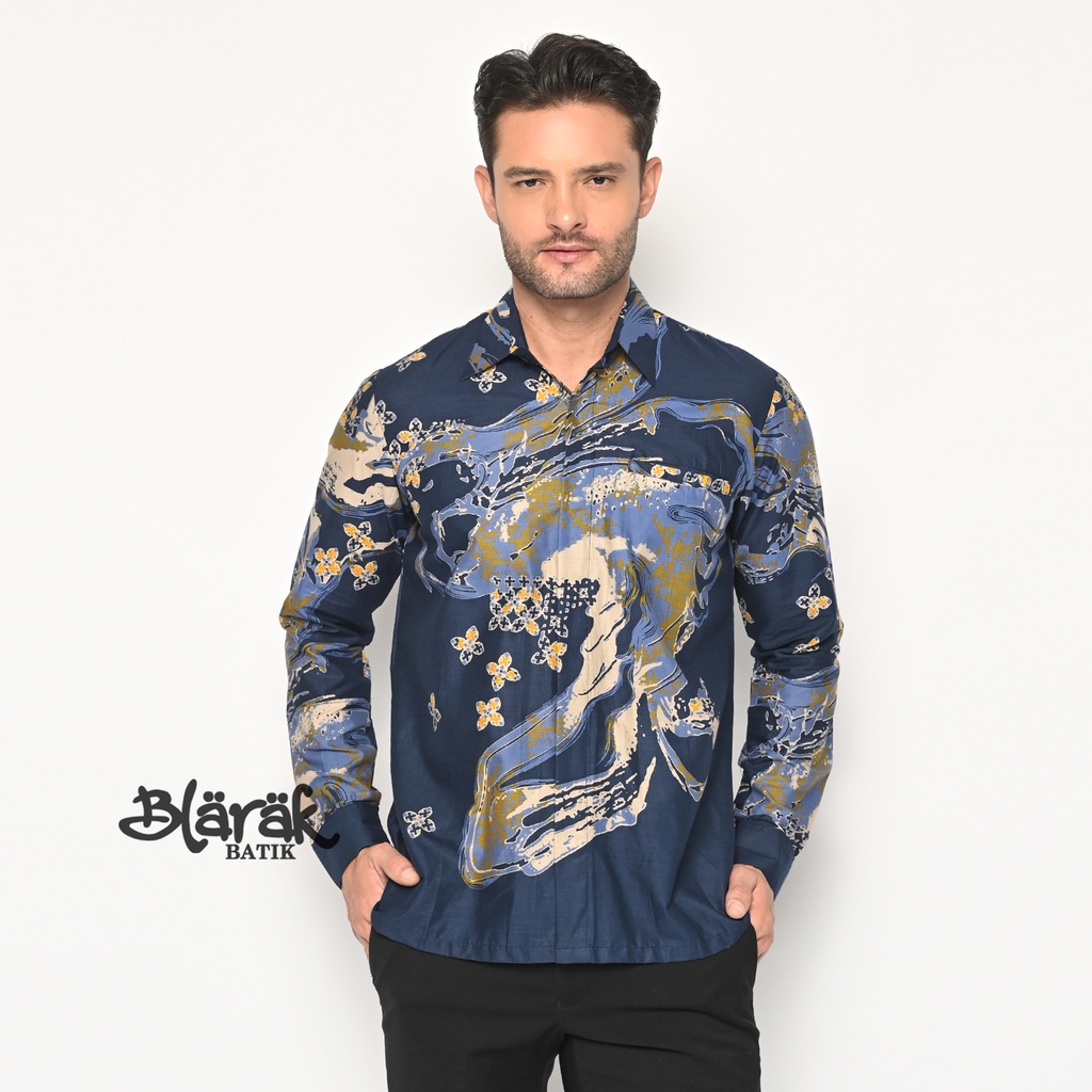 Jual BLARAK - Baju Batik Pria Nirwasita Biru | Shopee Indonesia