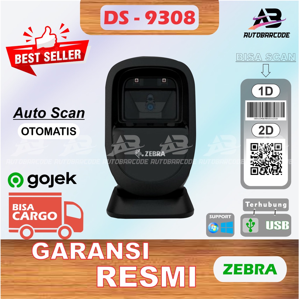 Jual ZEBRA DS-9308 Scanner Barcode 1D 2D Qris Autoscan Desktop Omni ...