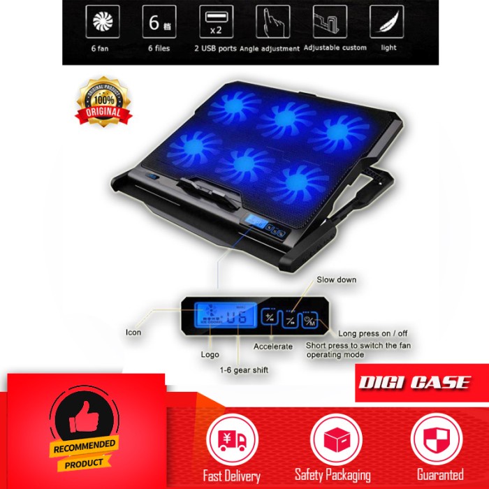 Jual ICE COOREL Cooling Pad / Cooler Pad Laptop Gaming 6 Fan | Shopee ...