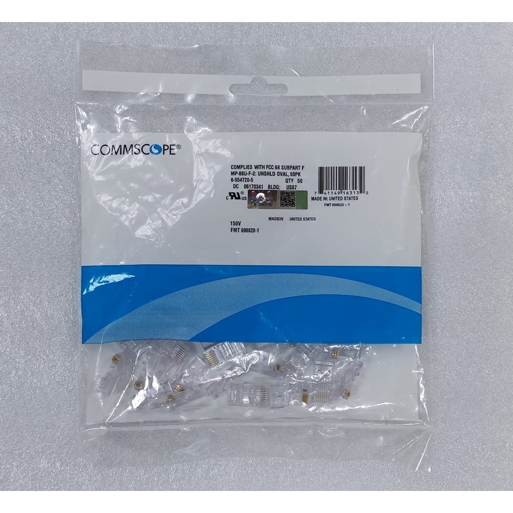 Jual COMSCOPE KONEKTOR LAN RJ.45/RG.45/ KONEKTOR COMSCOPE PIN RJ.45 CAT ...