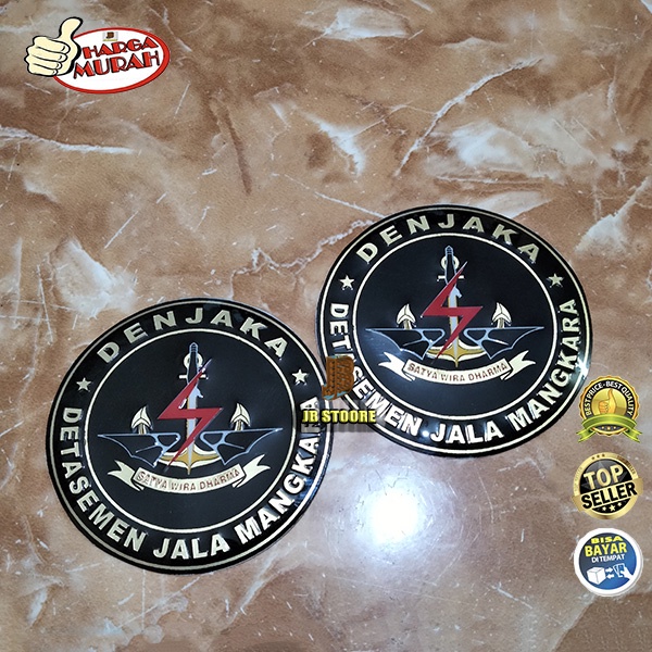 Jual Stiker DENJAKA Bulat Timbul sepasang / Stiker Denjaka Mobil bulat ...