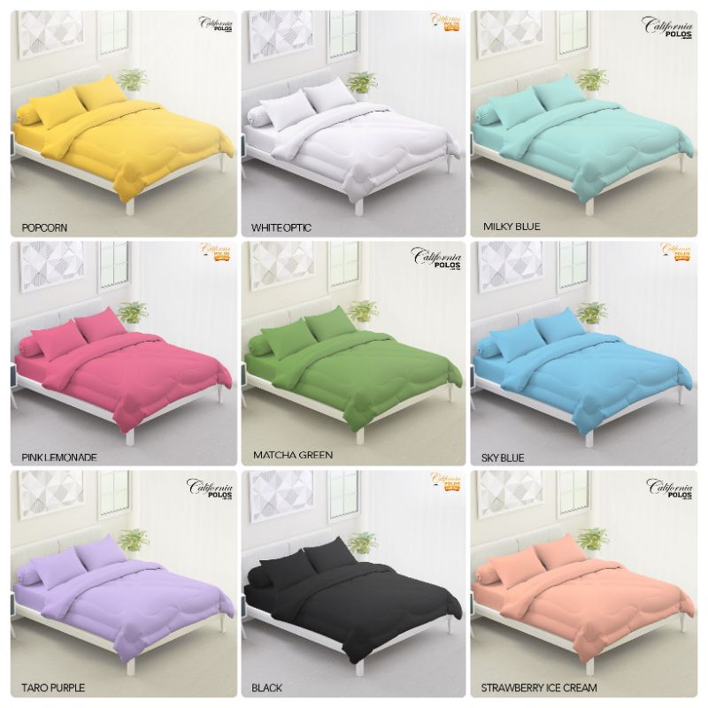 Jual Bed Cover Set 180x200 California Polos Emboss / Satu Set Bedcover ...
