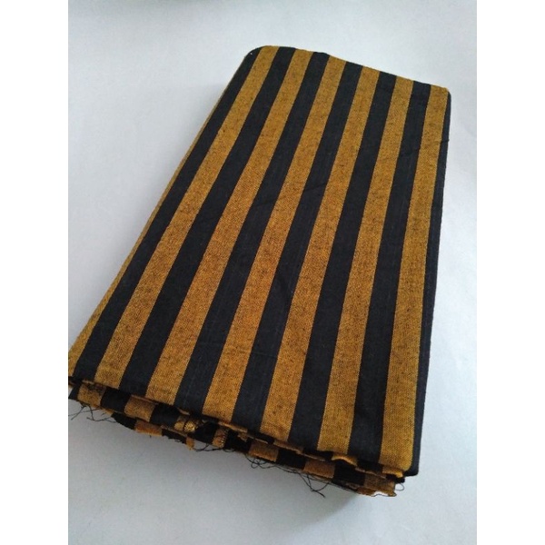 Jual Kain lurik batik tenun lurik - hitam kuning emas panjang 2,5 meter ...
