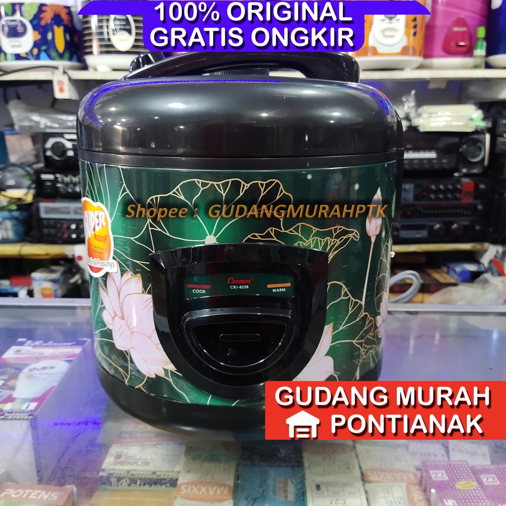 Jual Rice Cooker Cosmos Baru CRJ 8228 B W Lotus 2 Liter Tongolan Magic ...