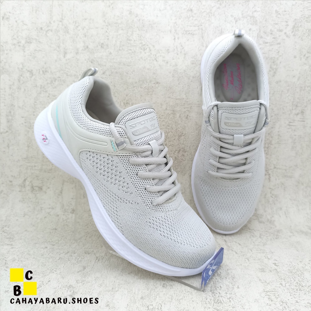 Jual SPOTEC Sepatu RUNNING NAOMI Abu Muda/Putih | Shopee Indonesia