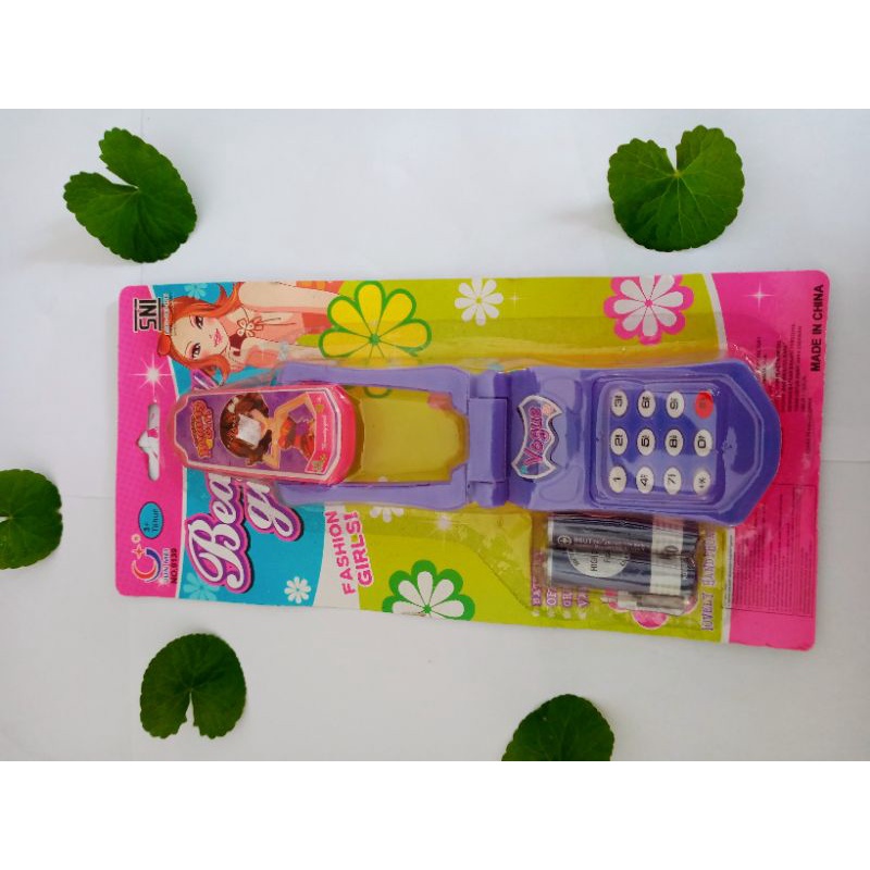 Jual mainan anak HP lipat menggunakan dua baterai beauty girls | Shopee ...