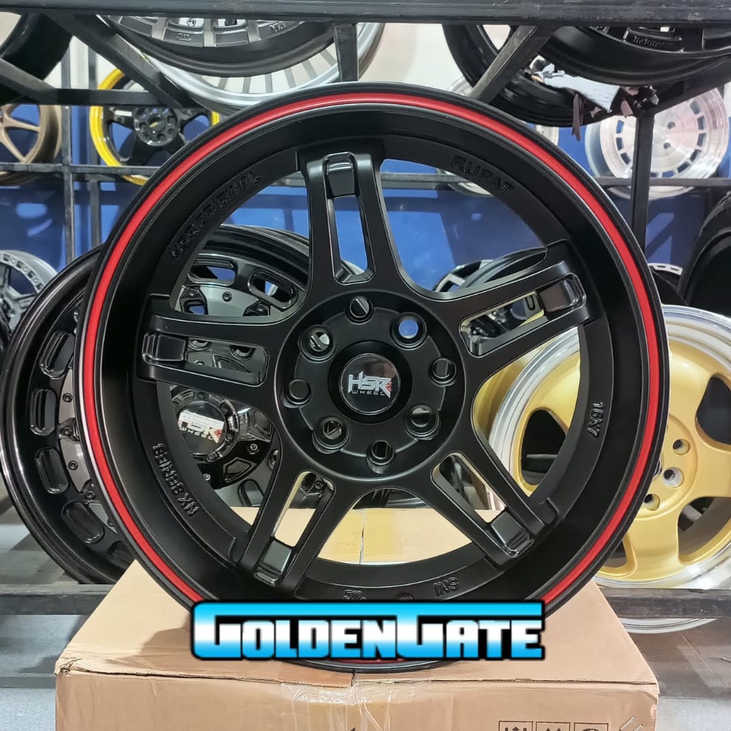 Jual Velg mobil racing R16 HSR Rupat Ring 16 lebar 7rata hitam merah murah free ongkir | Shopee ...