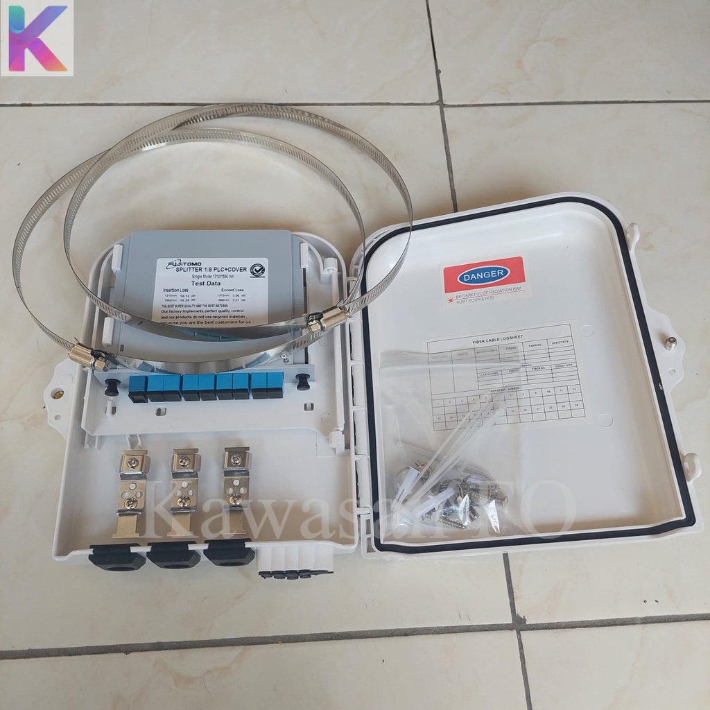 Jual Odp 8 Core Lengkap Splitter Box 1:8 SC UPC /Odp 8C Lengkap Spliter 1:8 Box UPC FTTH ...