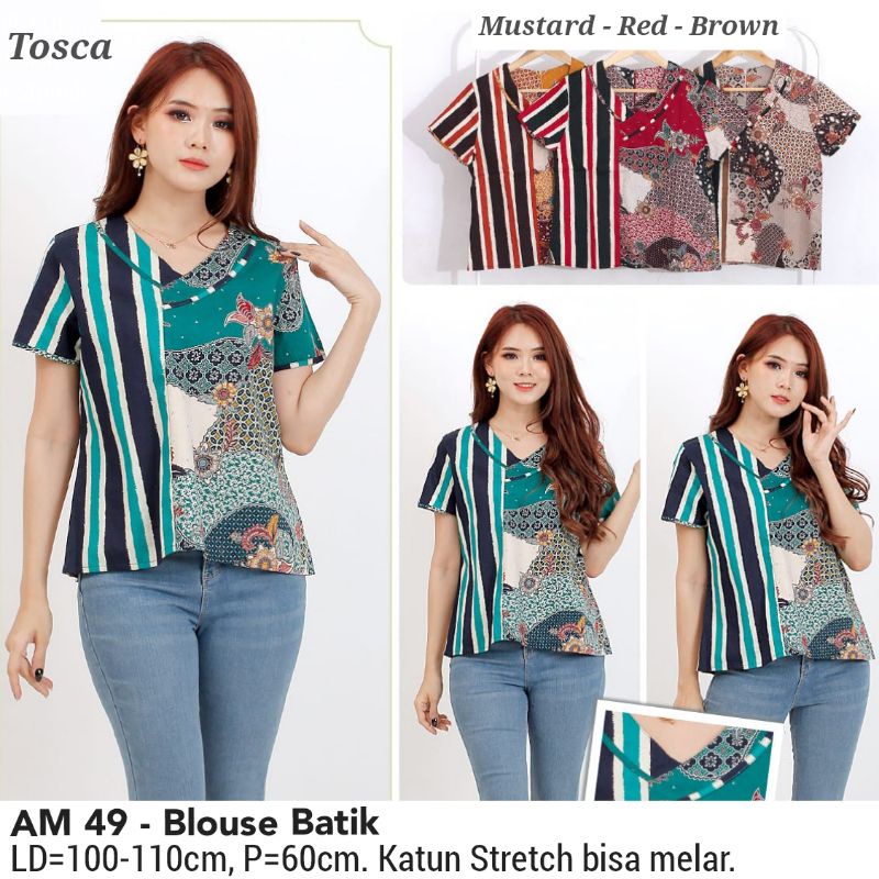 Jual Blouse Marisa Batik Atasan Kerja Kantor 49 Wanita Murah Baju Etnik