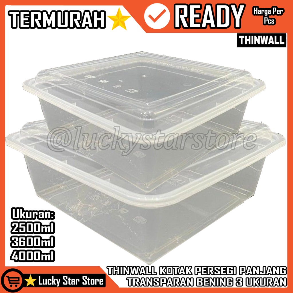 Jual THINWALL SQUARE SQUER THINWAL KOTAK MAKAN PERSEGI WADAH KOTAK KUE ...