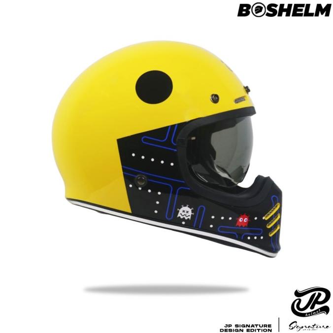 Jual Helm Retro JP Signature PAC INVADERS YELLOW LEMON Helm Full Face ...