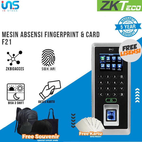 Jual Mesin Absensi Fingerprint Dan Mesin Akses Kontrol ZKTECO F21 ORIGINAL | Shopee Indonesia