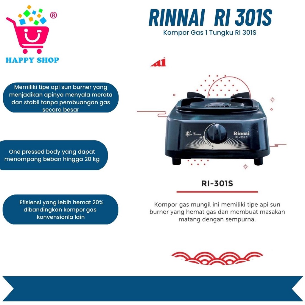 Jual Rinnai Kompor 1 Tungku – RI301S | Shopee Indonesia