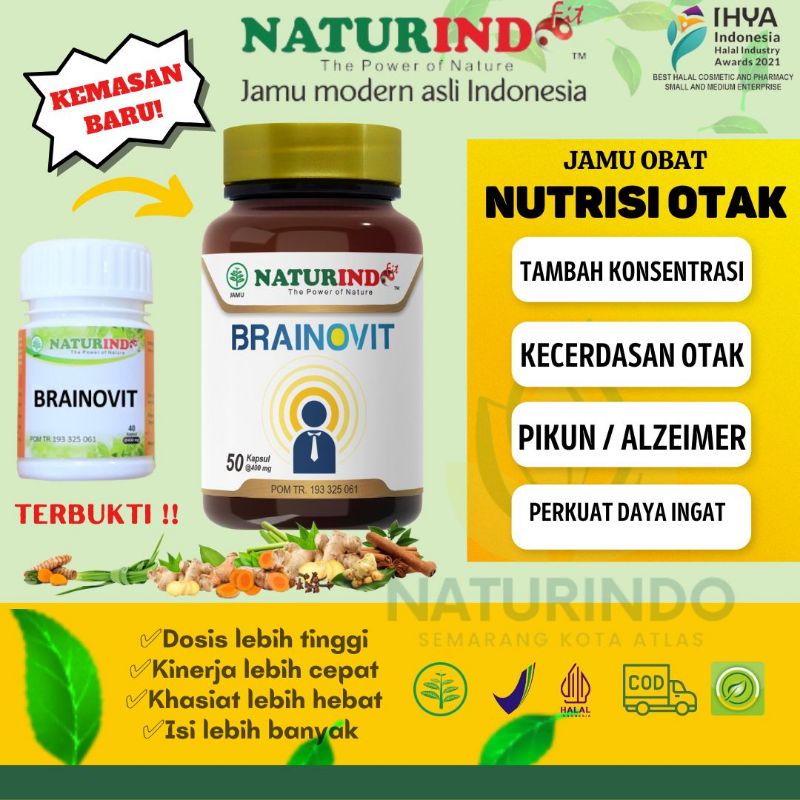Jual Naturindo Brainovit Brainofit Obat Herbal Suplemen Nutrisi Otak ...