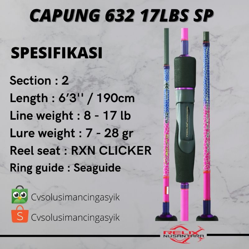 Jual Joran Capung 632 17 lb Sp Relix Nusantara | Shopee Indonesia