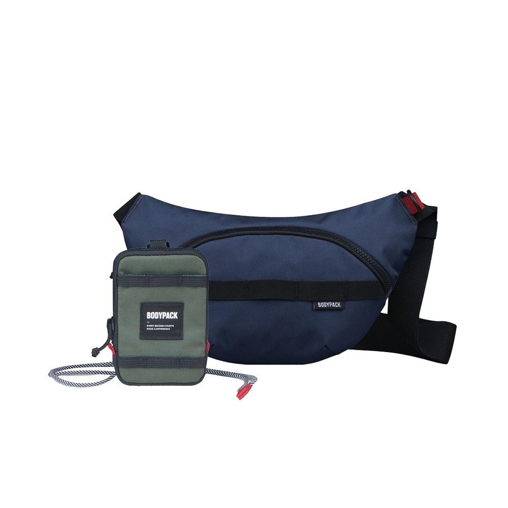 Jual Bundling Bodypack Foster Waist Bag - Navy + Bodypack Integra Pouch ...