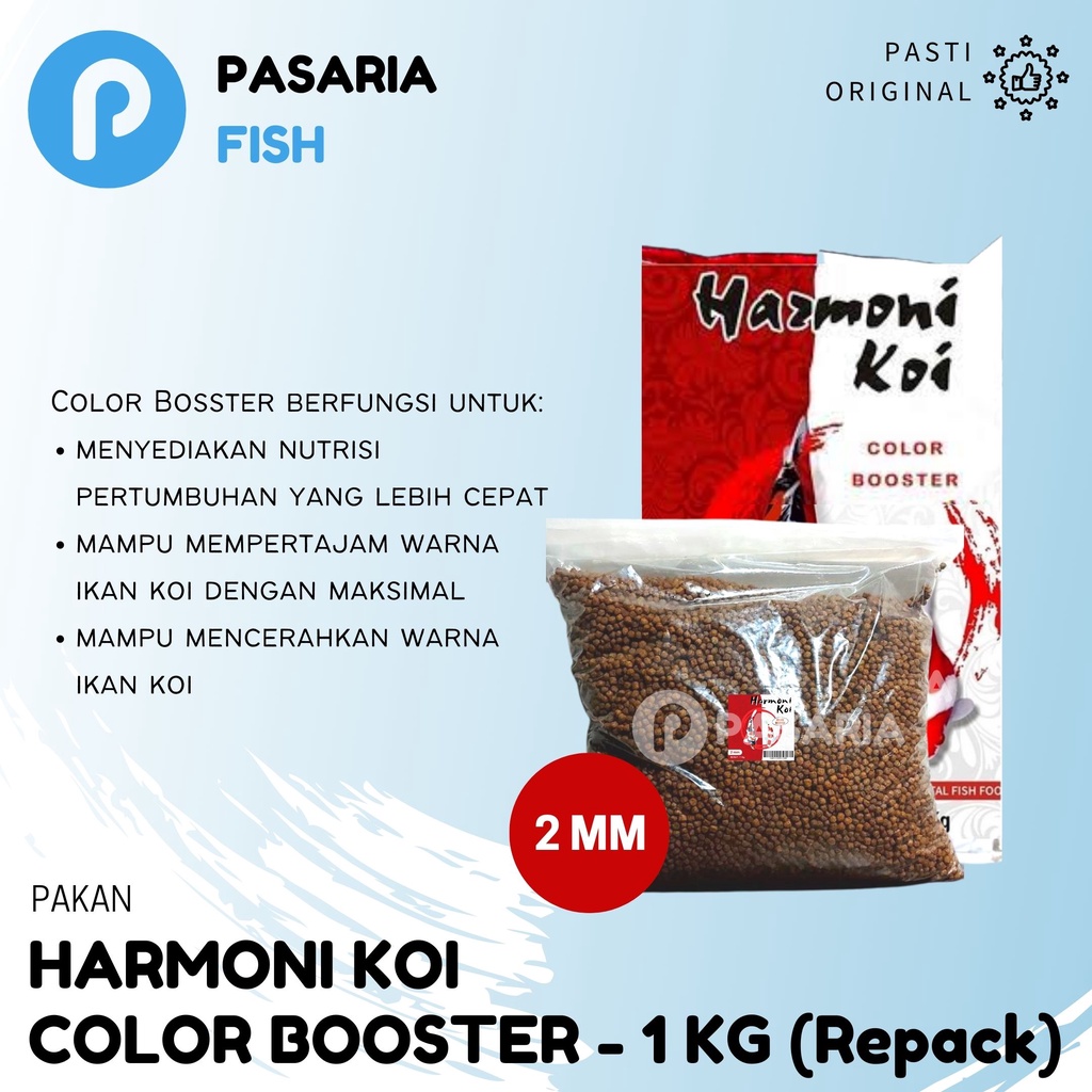 Jual Pakan Ikan HARMONI KOI COLOR BOOSTER 1kg 2mm Meningkatkan Warna ...
