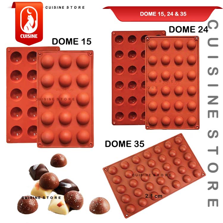 Jual Cetakan Coklat Bulat DOME kecil 15 Lubang / Cetakan Bulat Puding ...