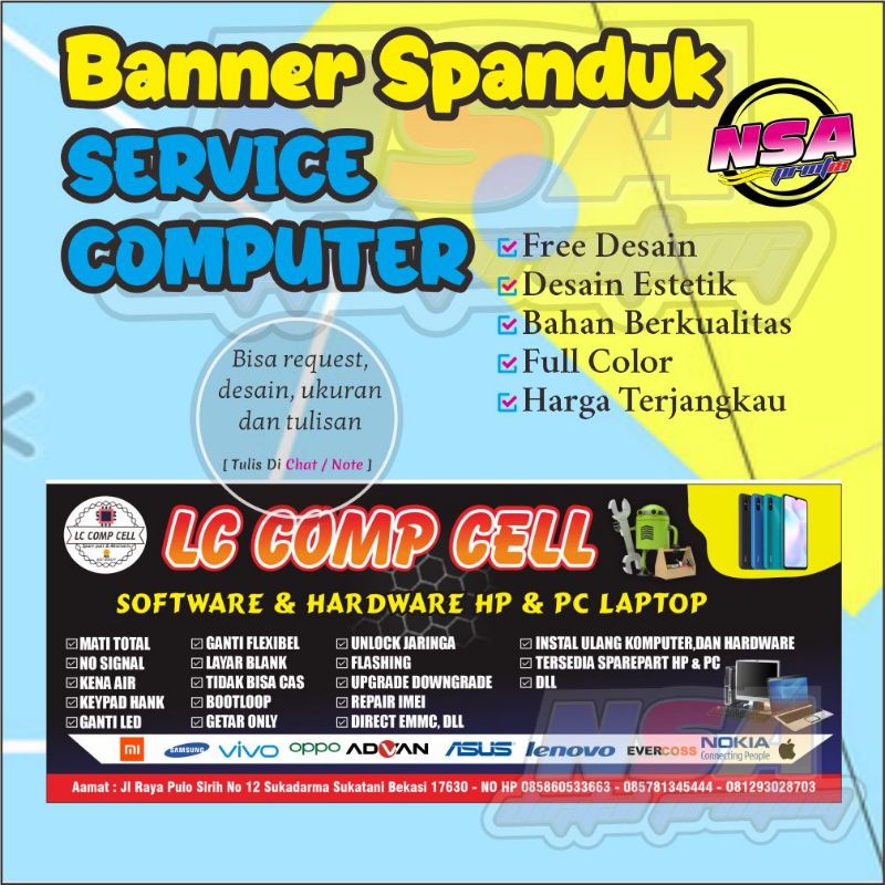 Jual Cetak Banner / Spanduk service Hp, computer, laptop dan elektronik ...