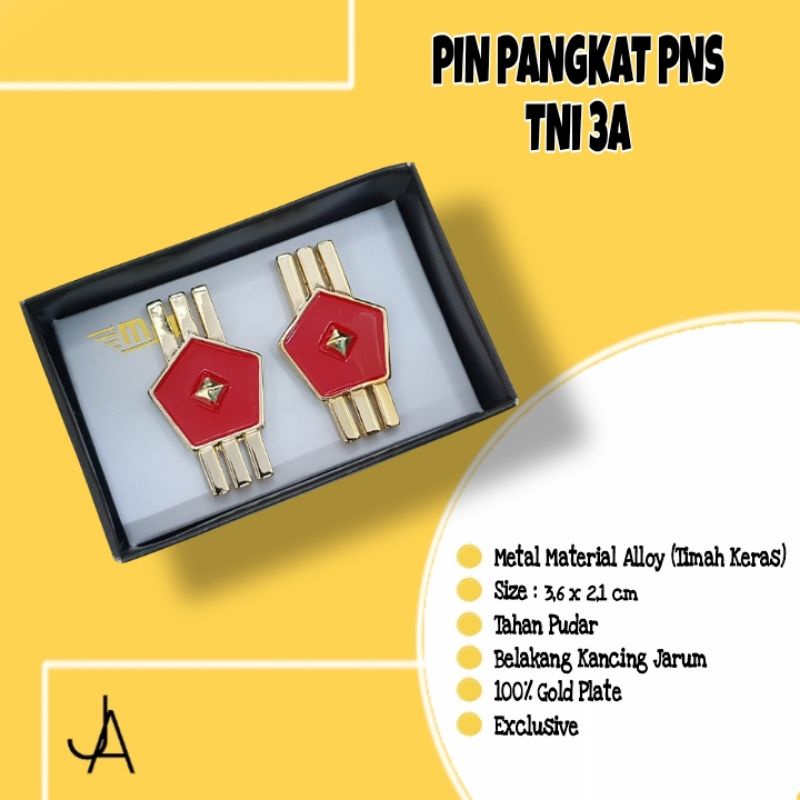 Jual PIN PANGKAT PNS TNI 3A BREVET PANGKAT PNS TNI 3A BRIVET | Shopee ...