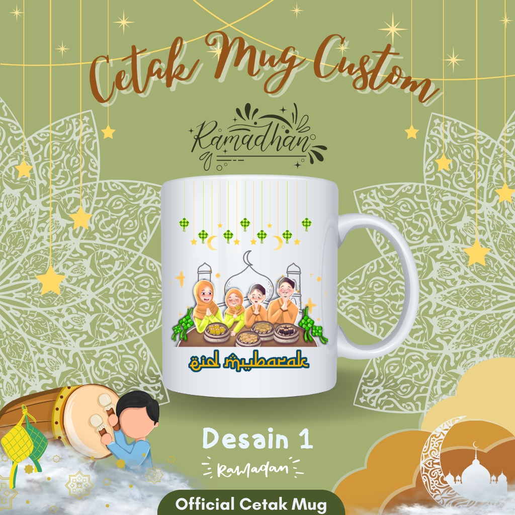 Jual Cetak Mug Custom Desain Edisi Idul Fitri Lebaran Tambah Nama Dan ...