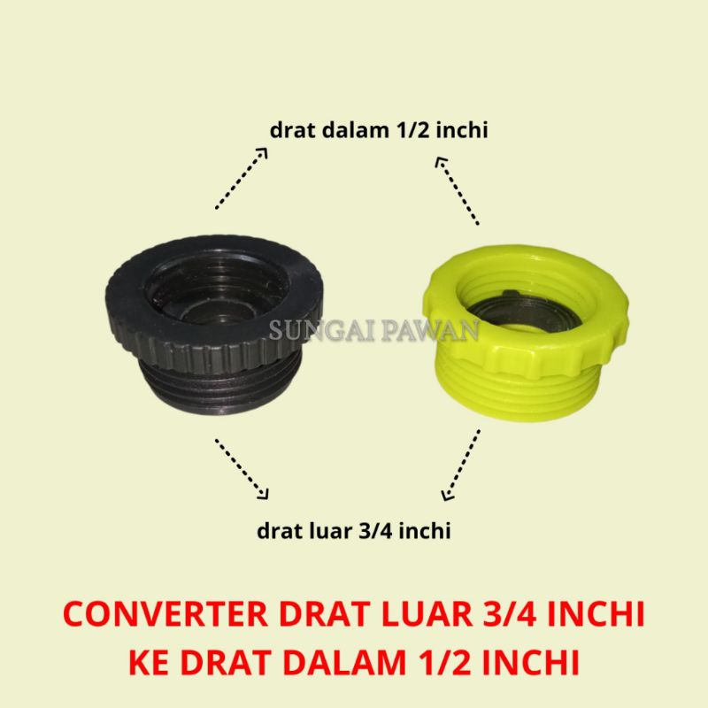 Jual konektor sambungan converter pengubah ulir drat luar 3/4 inchi ke ...