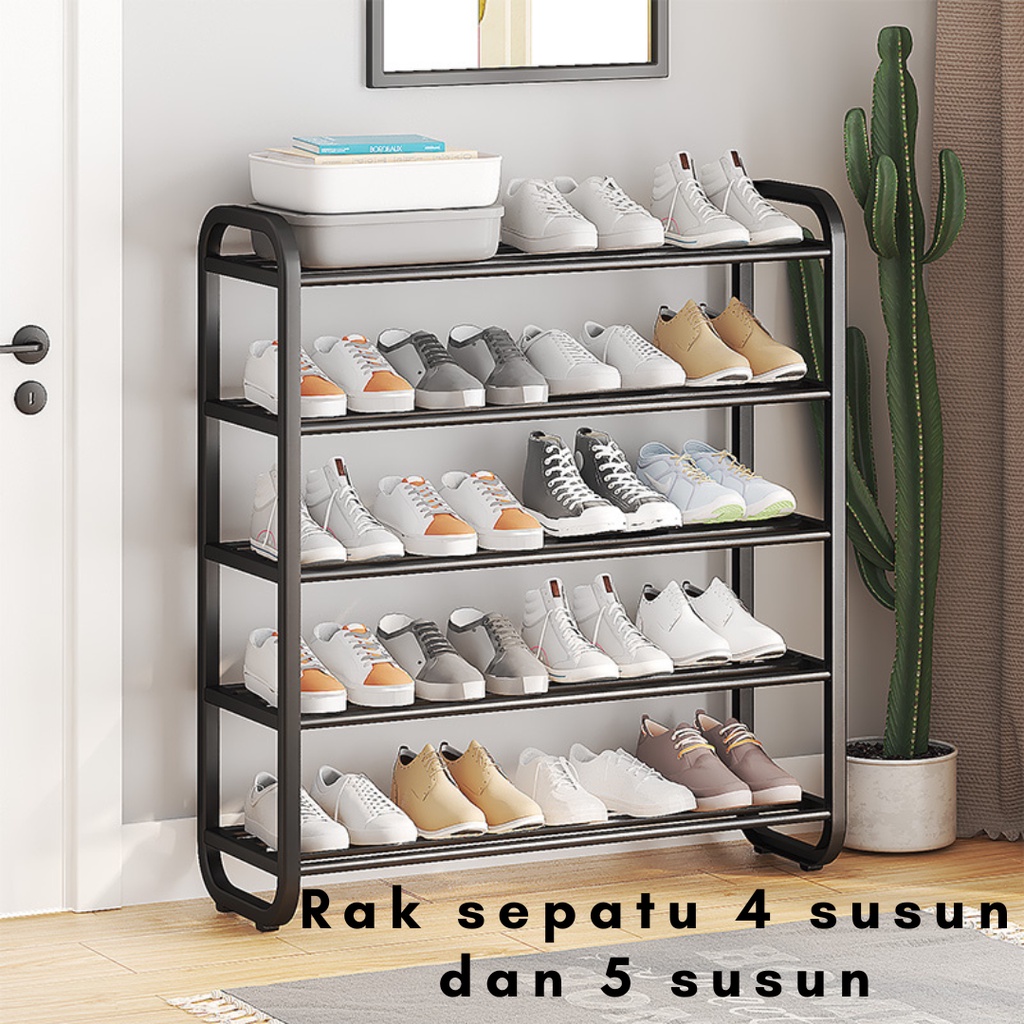 Jual [60 CM] Rak sepatu sandal ekonomis 4 susun & 5 susun serbaguna rak ...