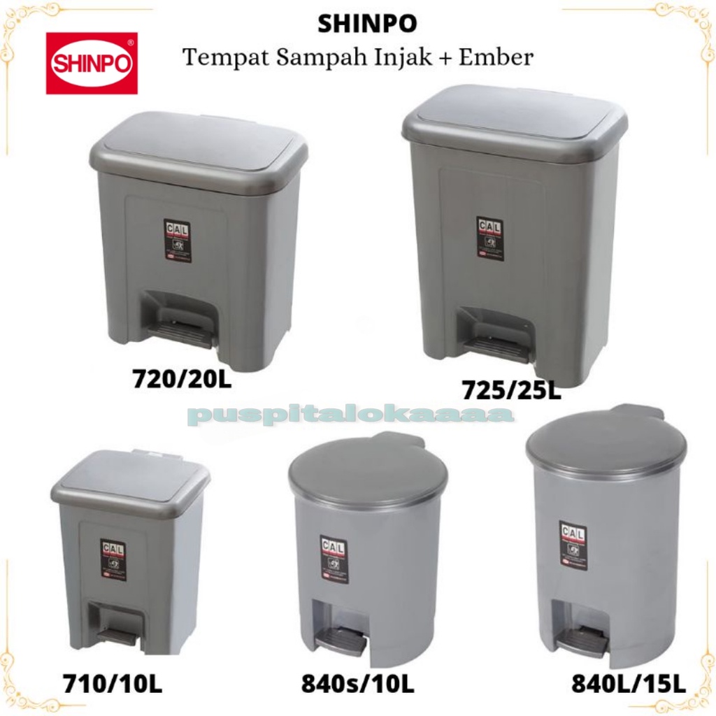 Jual SHINPO - Tempat Sampah Injek / Tempat Sampah injak 10L-15L-20L-25L | Shopee Indonesia