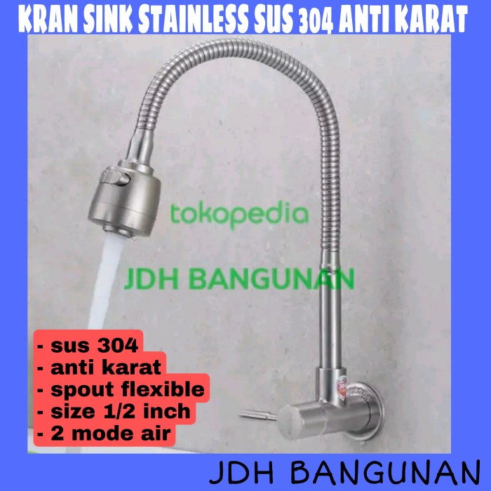 Jual KRAN CUCI PIRING FLEXIBLE SUS 304 / KRAN SINK FLEXIBLE STAINLES ...